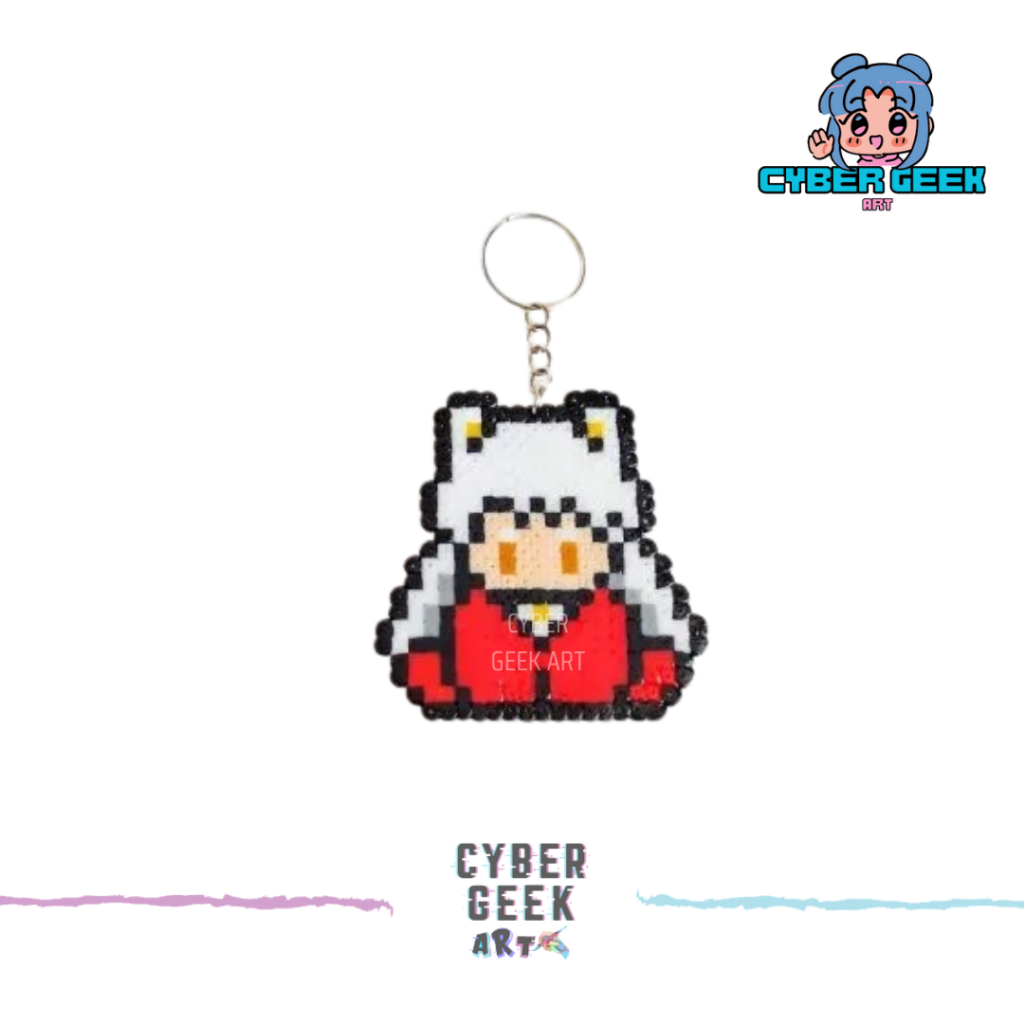 Chaveiro InuYasha - (Pixel Art/Perler beads) | Shopee Brasil