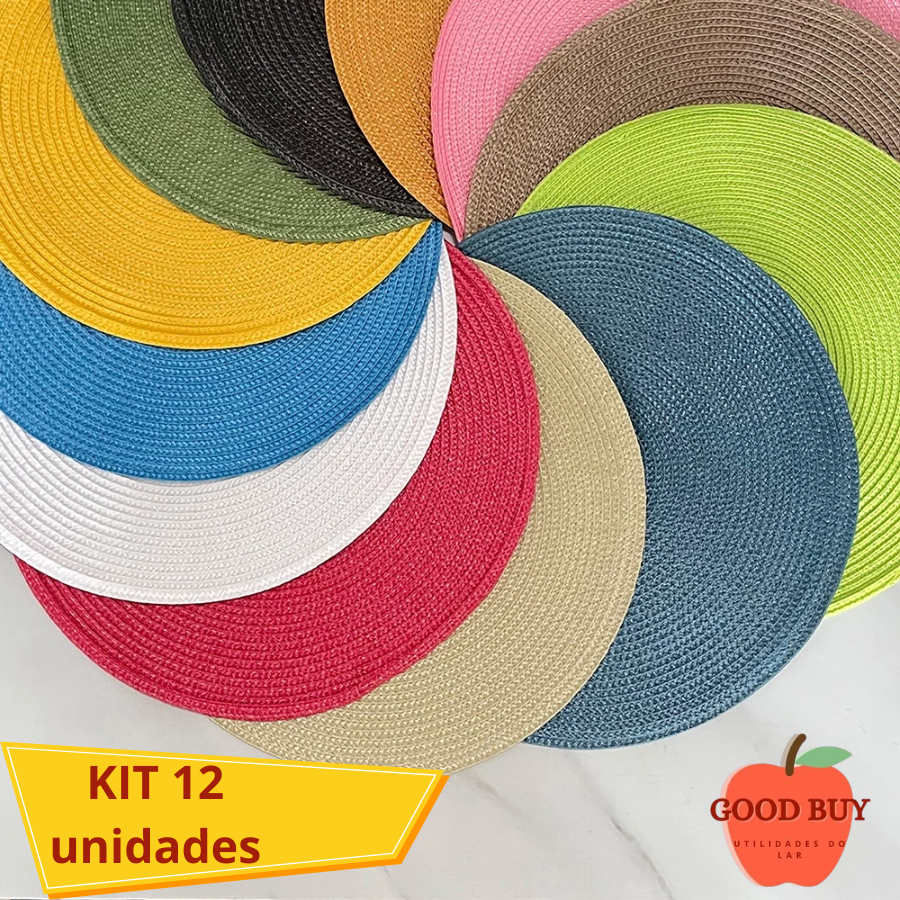 Jogo Americano 12 Unidades Redondo para Mesa Posta de Prato Suplast ...