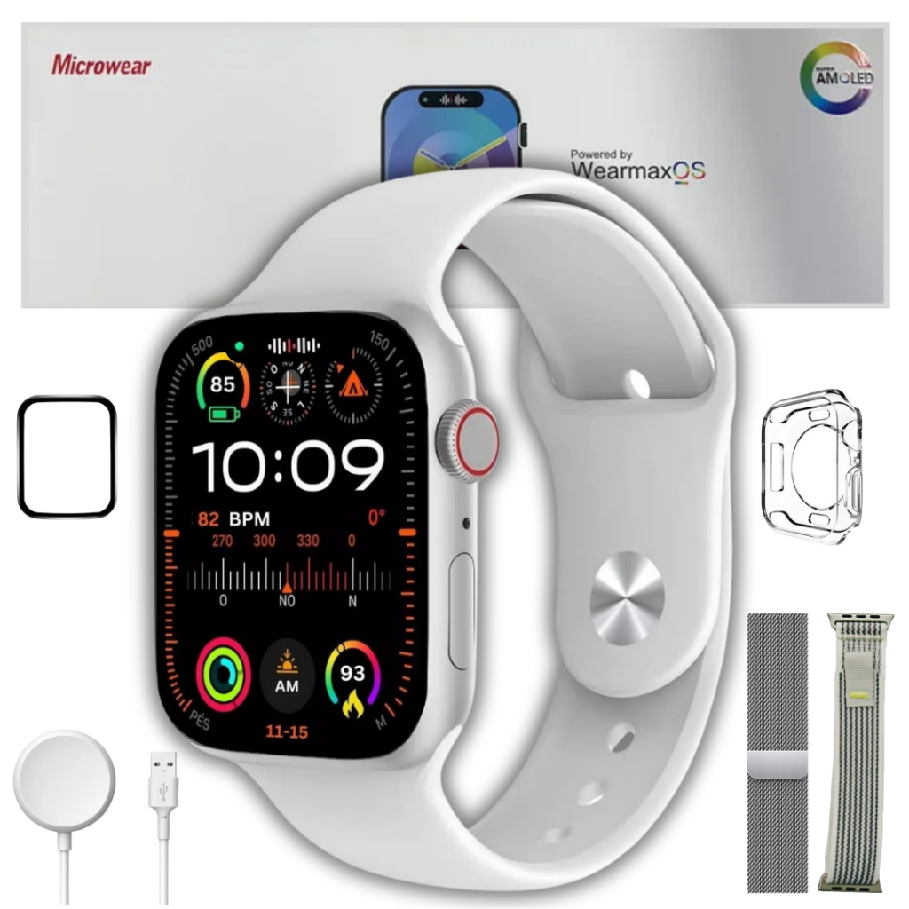 Relogio Smartwatch W99+Plus Serie 9 Amoled Nfc ChatGpt Original+Brindes Masculino Feminino ...