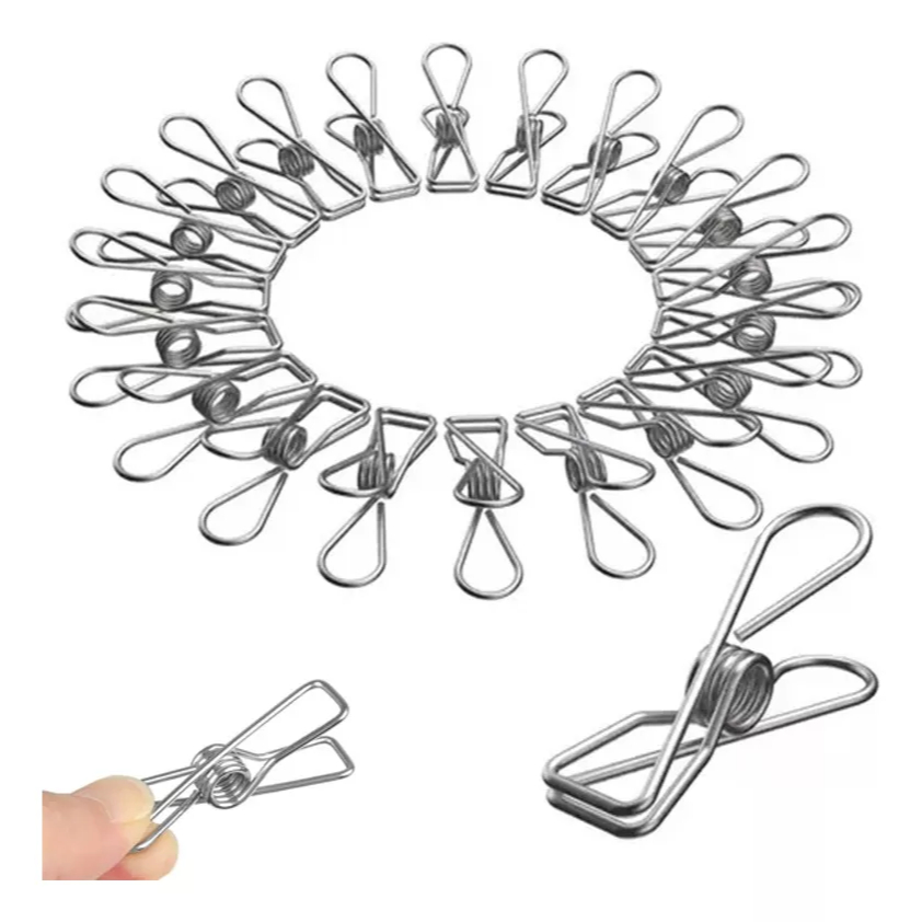 Kit 60 Prendedor de Roupa 100% Inox Pregador Roupa Foto Varal | Shopee ...