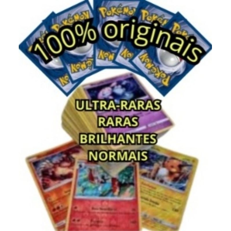 Kits com cartas pokémon ultra-raras, raras, brilhantes e comuns. 100% ...