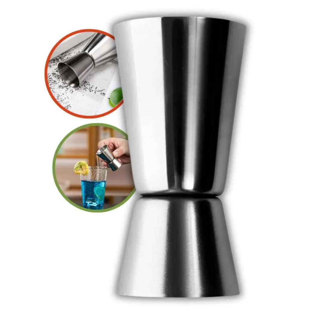 Dosador Duplo De Bebidas Medidor Coquetel Drinks Inox Dosar 30x60ml Gin ...