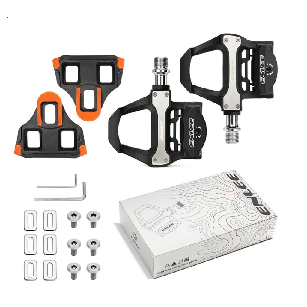 Pedal Speed Enlee + Taco Padrão Shimano Spd Clip Road Bike Com Tacos | Shopee Brasil