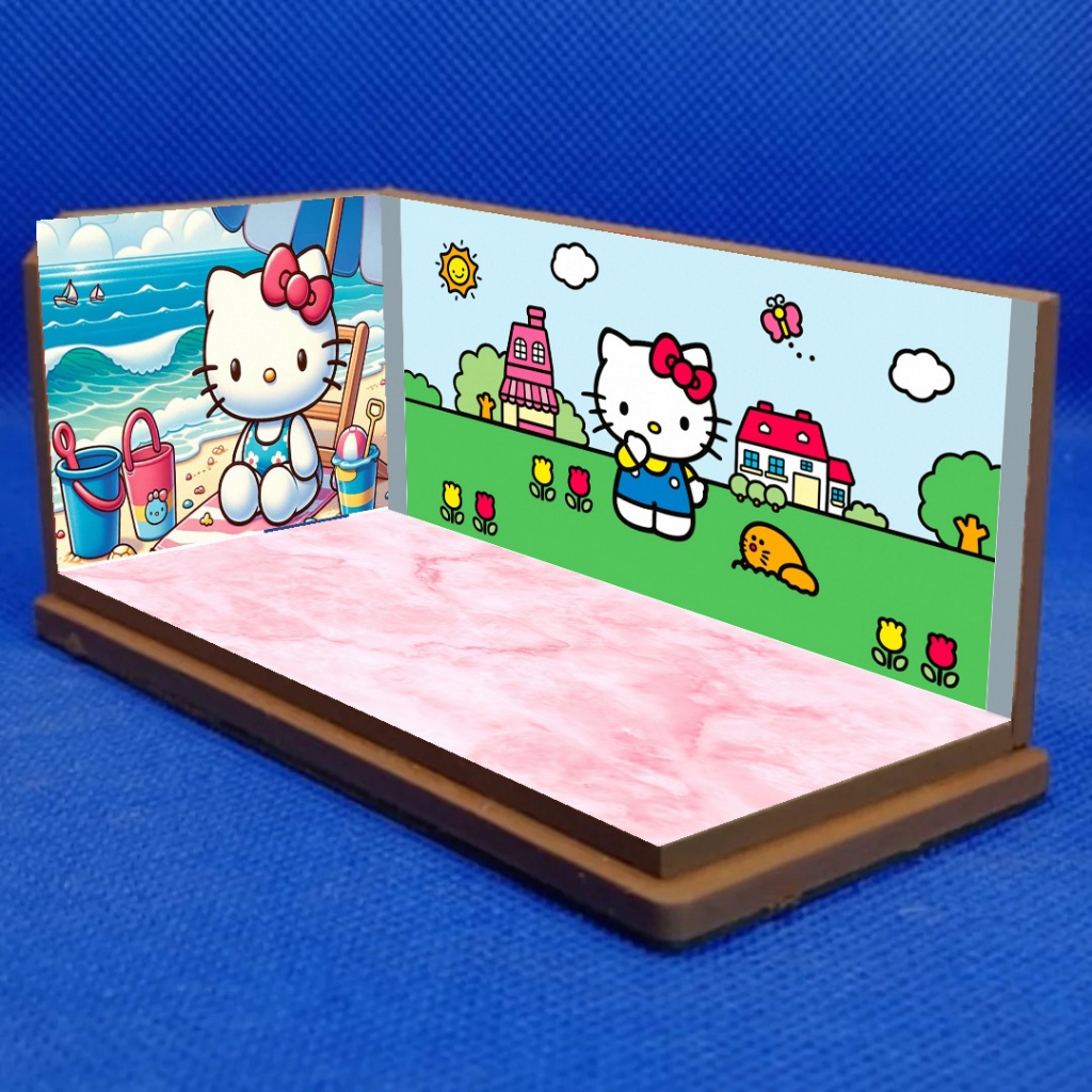 Diorama Hello Kitty para miniaturas de carros | Shopee Brasil