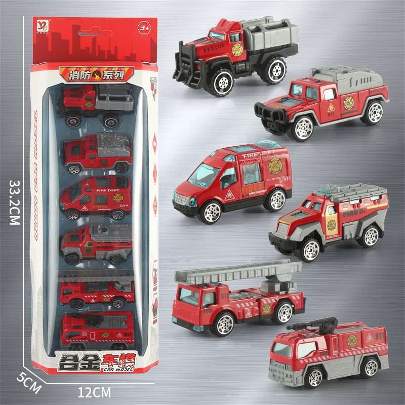 Mini modelo de carro de caminhão de bombeiros de engenharia de liga p44 ...