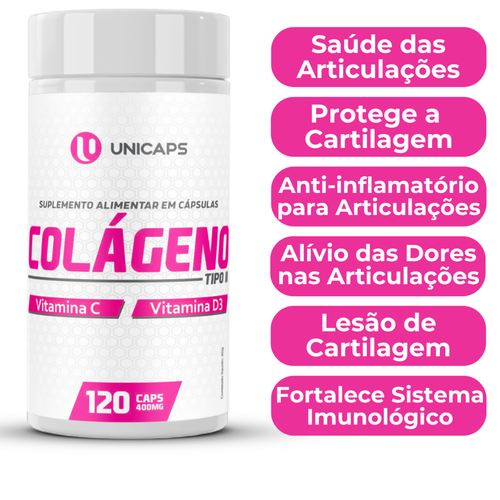 Original Colágeno Tipo 2 II com Vitamina C Puro - 120 Cápsulas - 100% Natural | Shopee Brasil