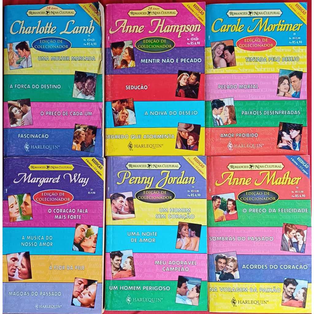 Romances 4x1 ou seja, 4 histórias em 512 páginas, Bianca,Julia,Sabrina e Momentos íntimos ...