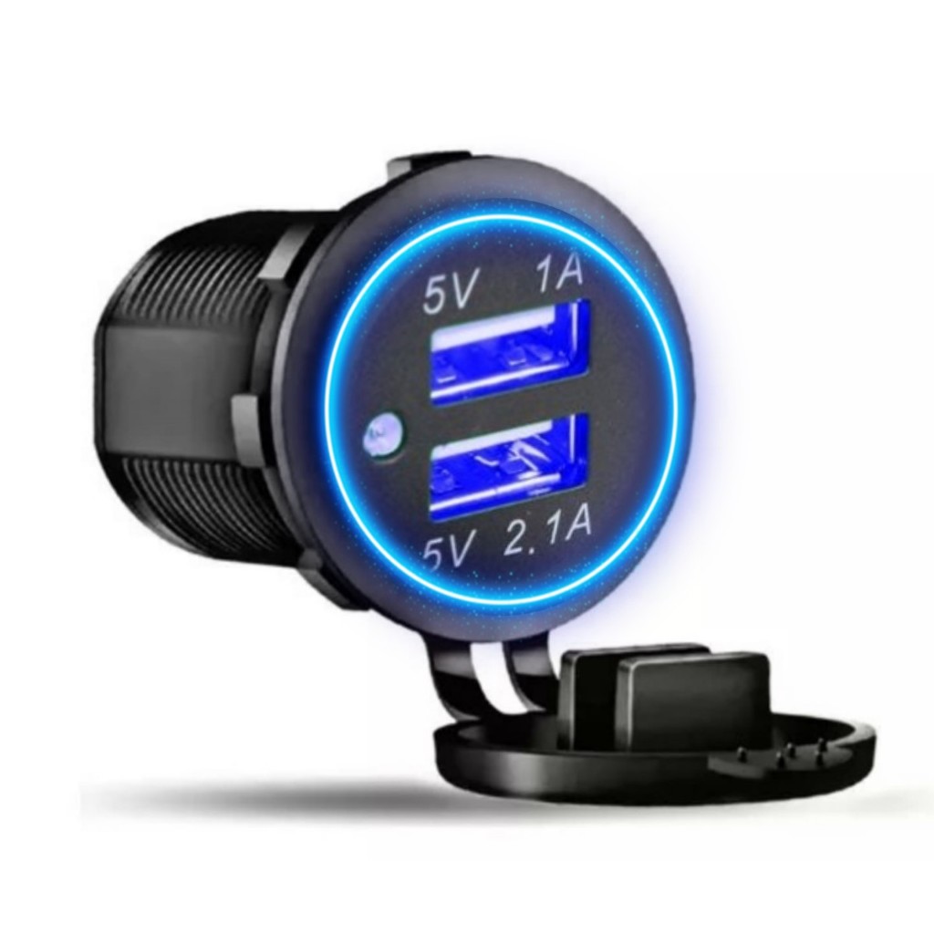 Carregador Tomada Veicular Duplo USB de Embutir 12V (Carro) 24V ...