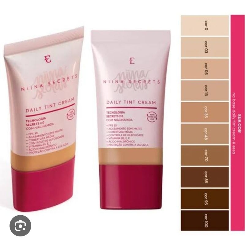 Base Líquida Daily Tint Cream Niina Secrets 25ml Eudora matte | Shopee ...