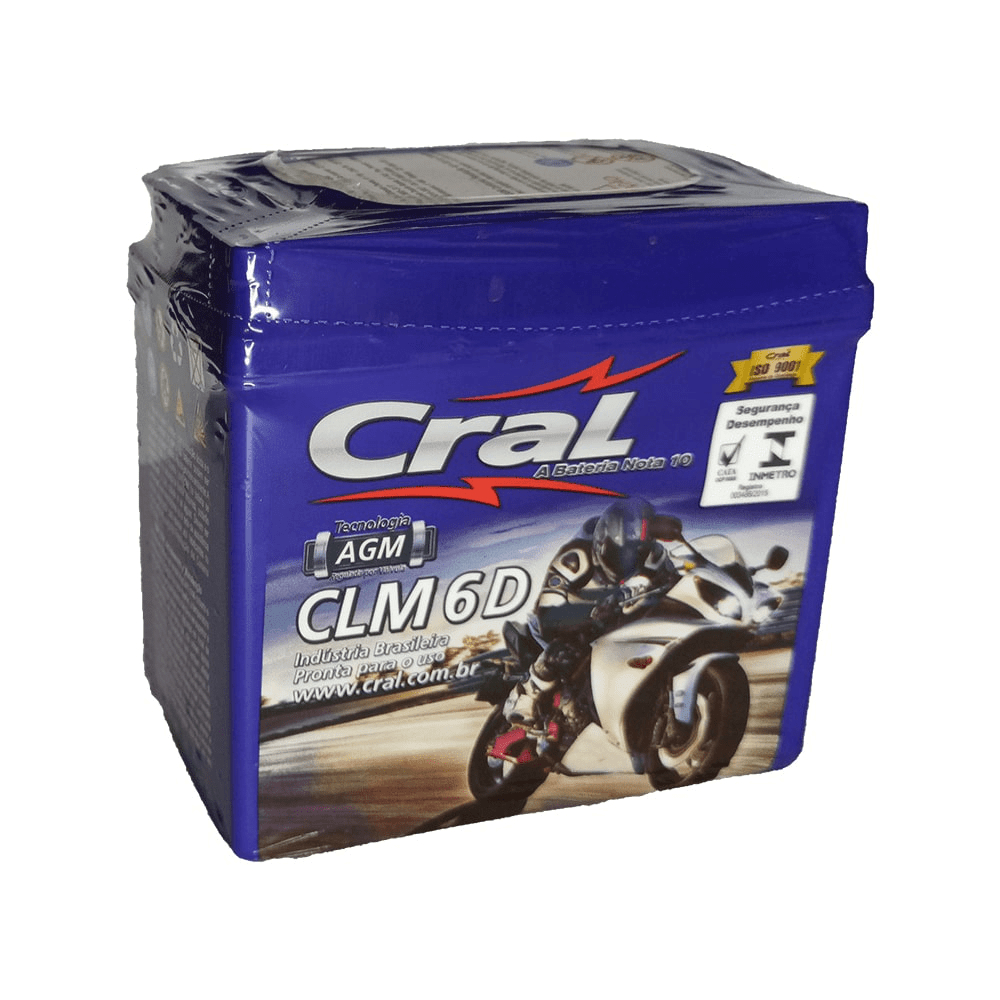 Bateria Moto Cral CLM6D 6Ah | Shopee Brasil
