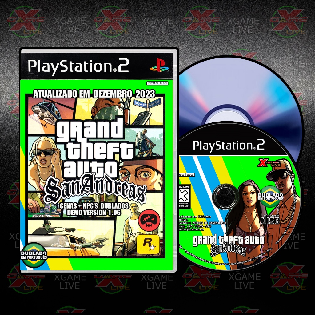 DVD GAME - GTA San Andreas - Dublado Npcs - Repro Ps2 By XGAMELIVE ...