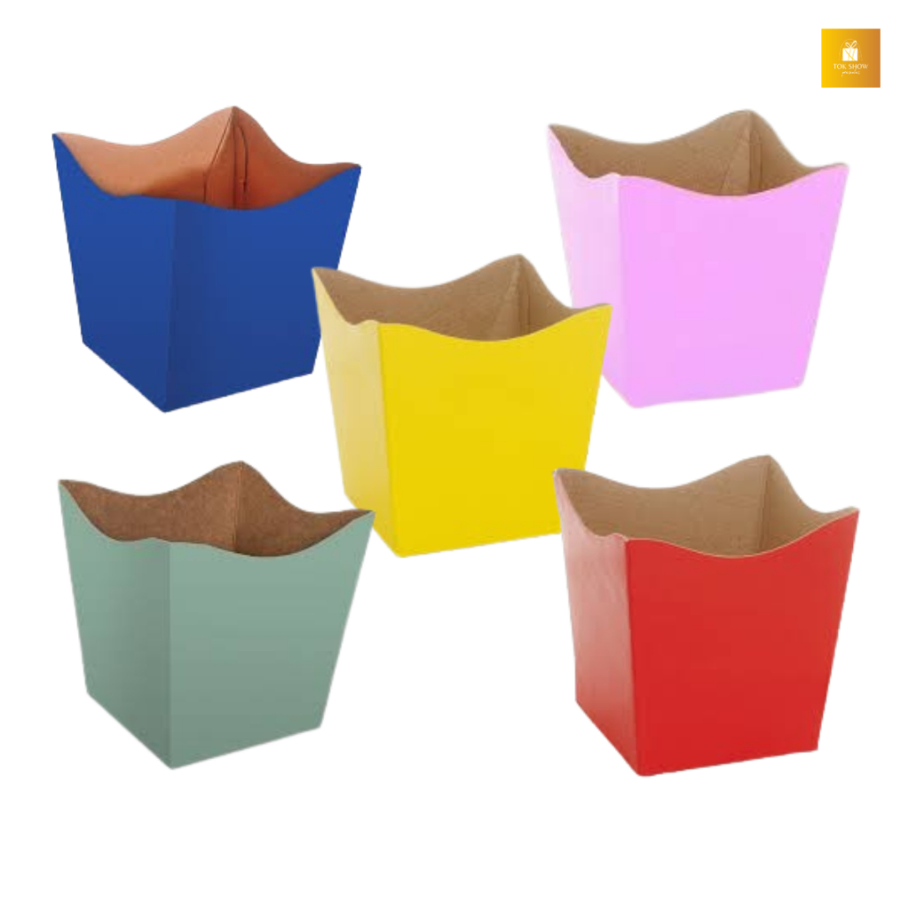 Kit 5 Cachepot Colorido Papel Vintage Liso Pote 15 Cartonado - Floral ...
