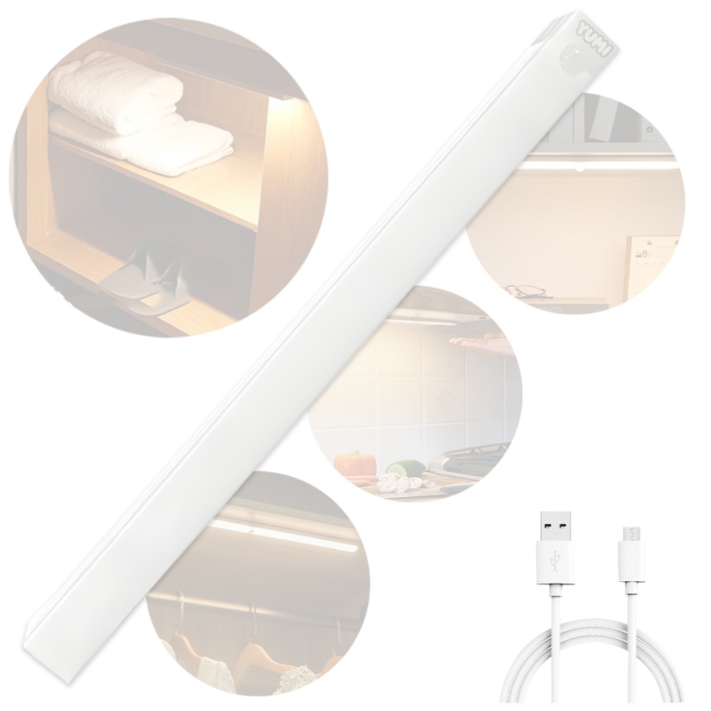 Luminária Barra Led Slim 30 Cm Com Suporte De Fixação Recarregável USB ...