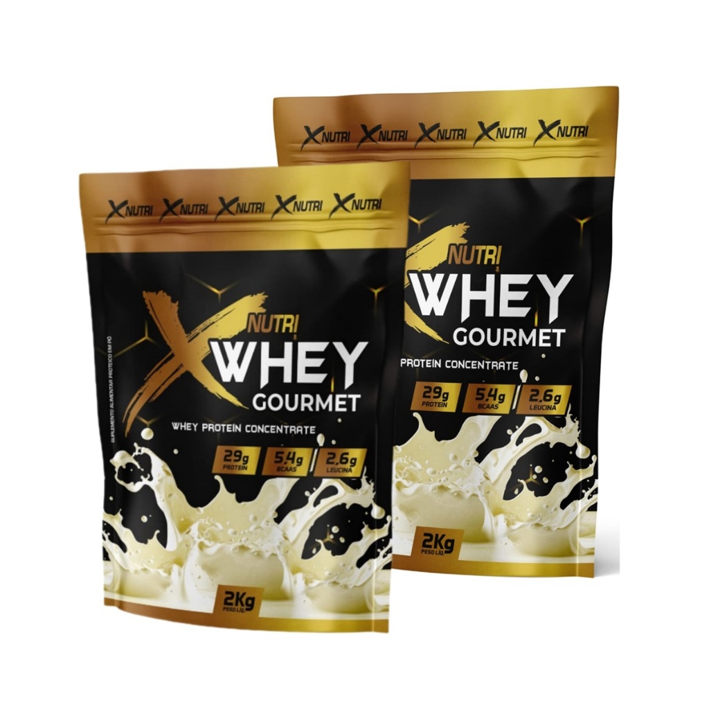 2x Whey Protein Concentrado Gourmet - 72g Proteína a Cada 100g (Refil 2kgs) | Shopee Brasil