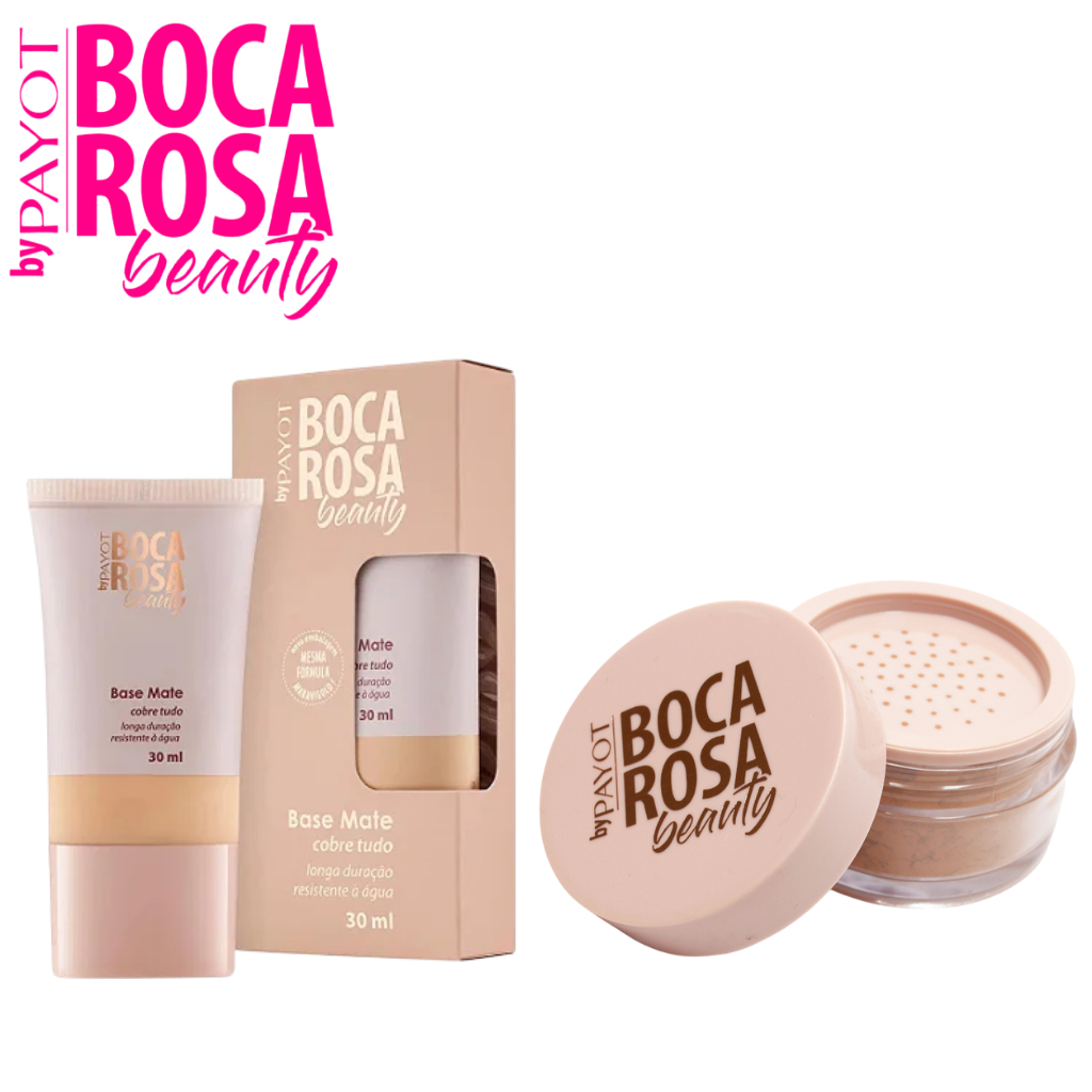 Kit Boca Rosa Base e Pó Solto - Alta Cobertura, Matte Aveludado e Longa ...