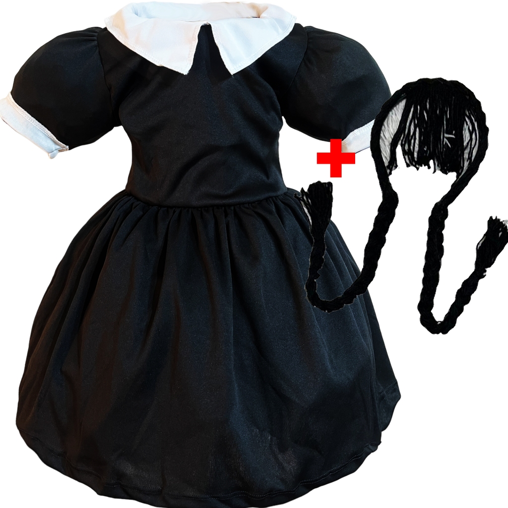 Fantasia Wandinha Menina Vestido Roupa Vandinha Infantil Carnaval ...