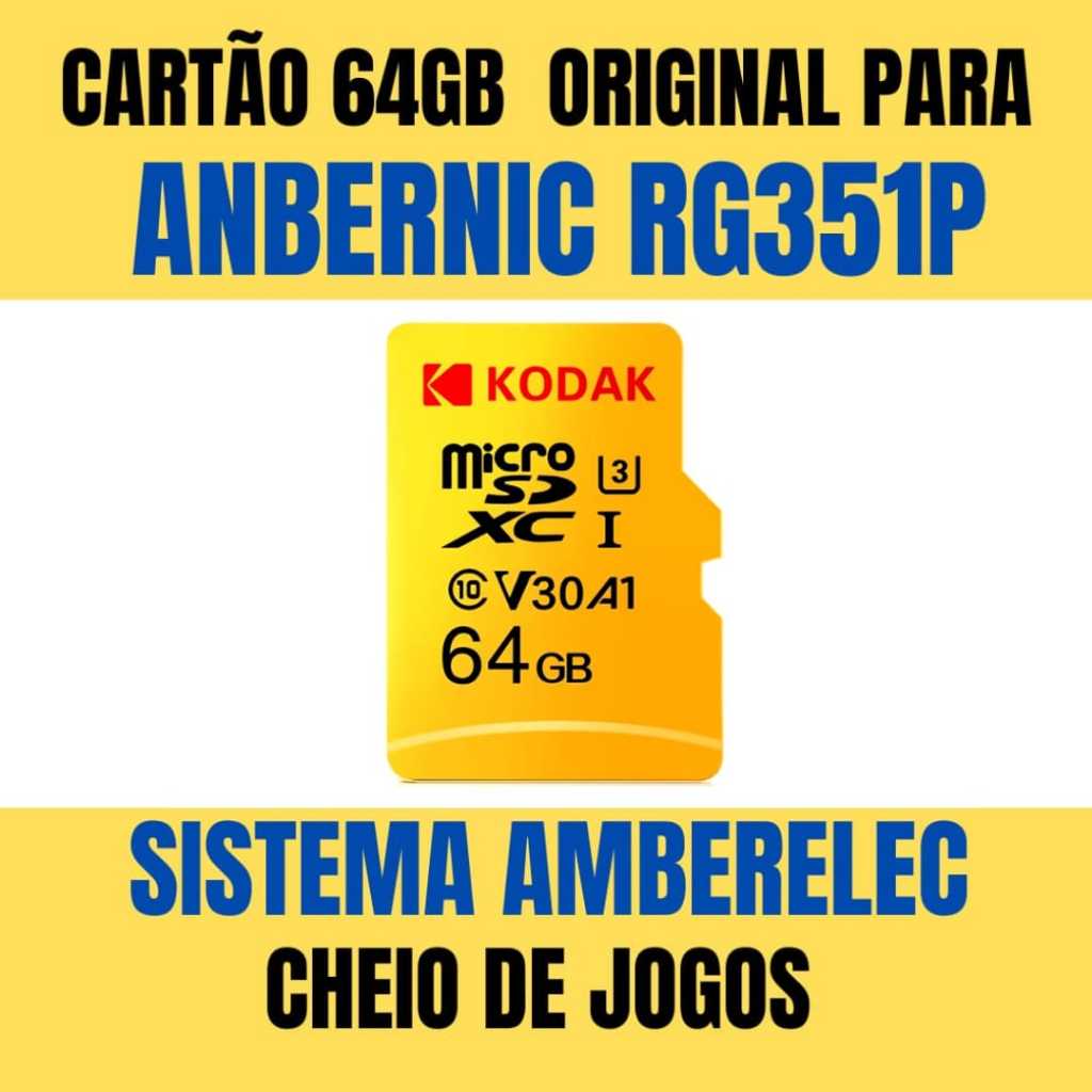 Cartão Para Anbernic RG351P Com Sistema AmberElec + Jogos - Micro SD ...