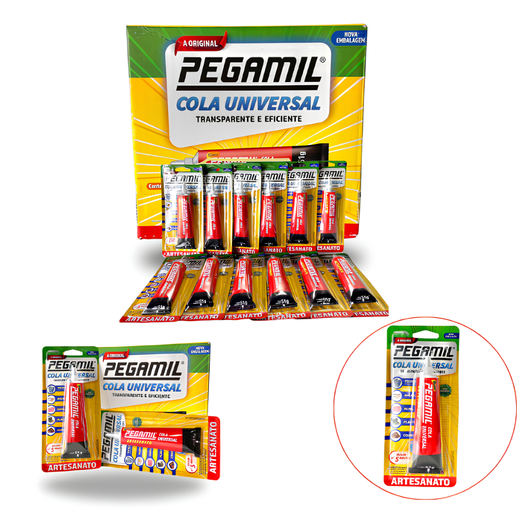 Cola Universal Pegamil - Kit Com 12 Unidades | Shopee Brasil