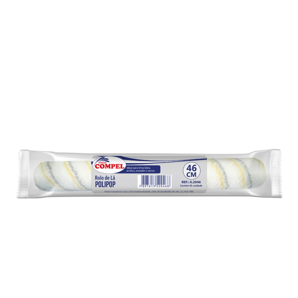 ROLO DE LÃ POLIPOP EXTRA GRANDE 46CM COMPEL | Shopee Brasil