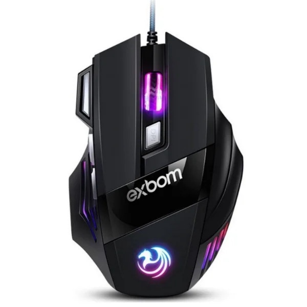Mouse Gamer Laser X7 Exabom 800-3200 Dpi Led Usb 7 Botoes Profissional | Shopee Brasil