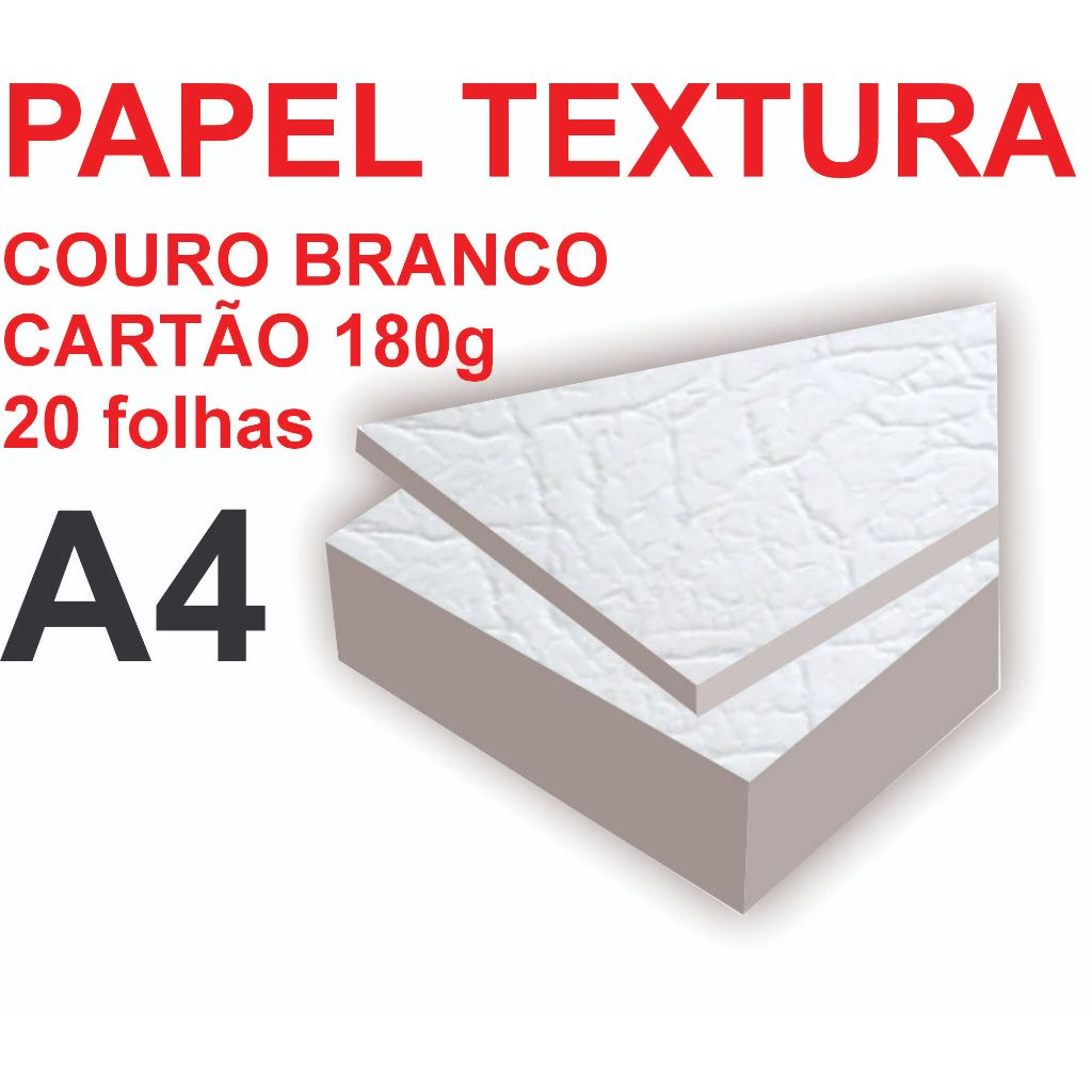 Papel Texturizado Couro Branco c/20 fls A4 | Shopee Brasil