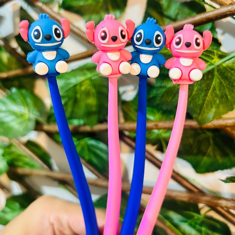Caneta Flexível Stitch e Angel em Gel Papelaria Fofa Kawaii Material ...