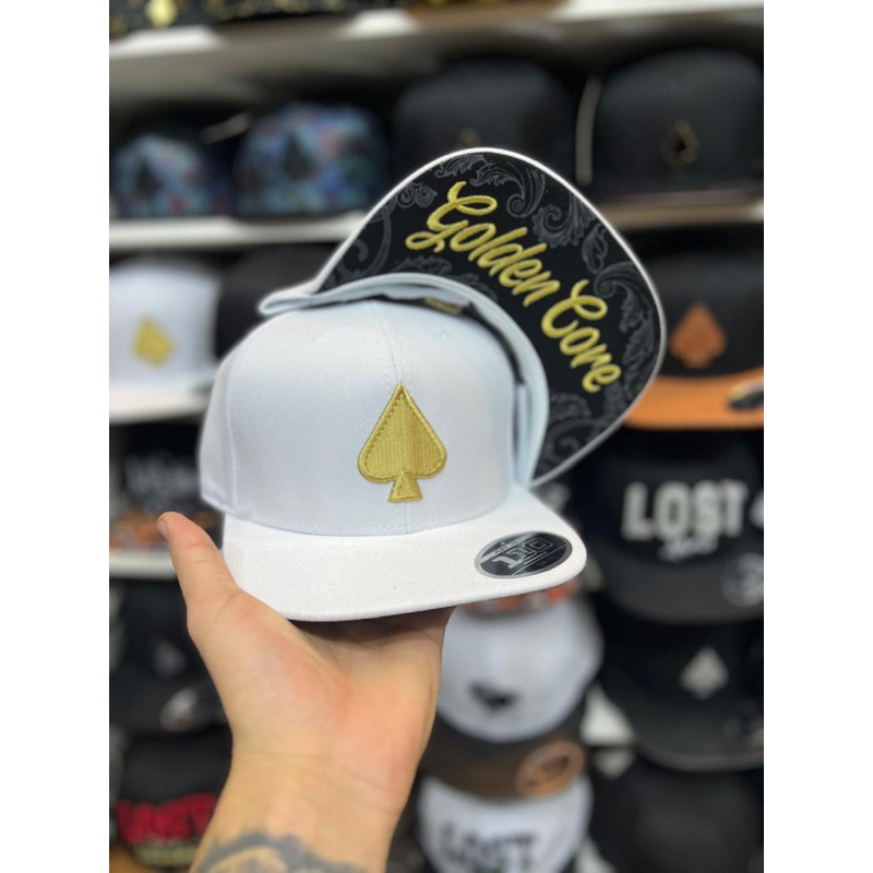 Boné mcd Golden core Branco fitão de couro pronta entrega | Shopee Brasil