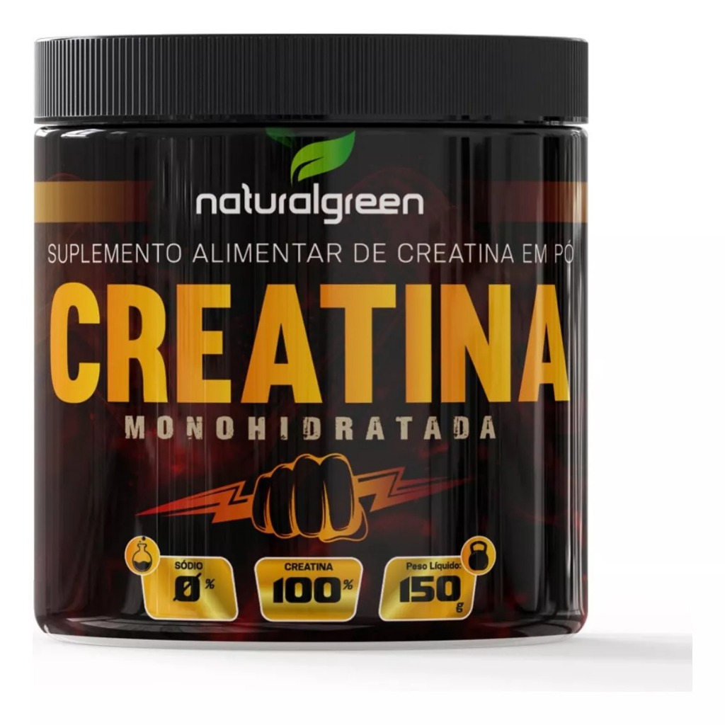 Creatina Monohidratada 150g 100% Pura Sabor Natural Creapure Black ...