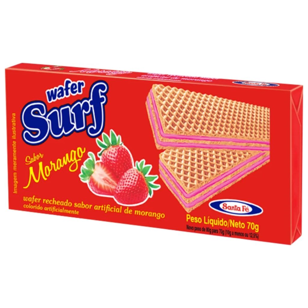 Bolacha Wafer Caixa 50 Unidades Bolacha Morango SURF/DANNY Atacado ...