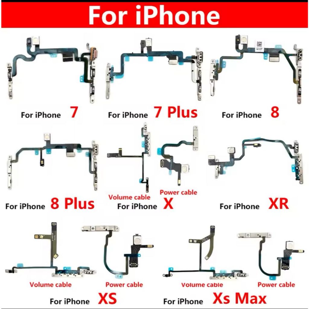 Flex power e / Ou volume iPhone ( 7 Plus , 8 , 8 Plus , X , XR , XS ...