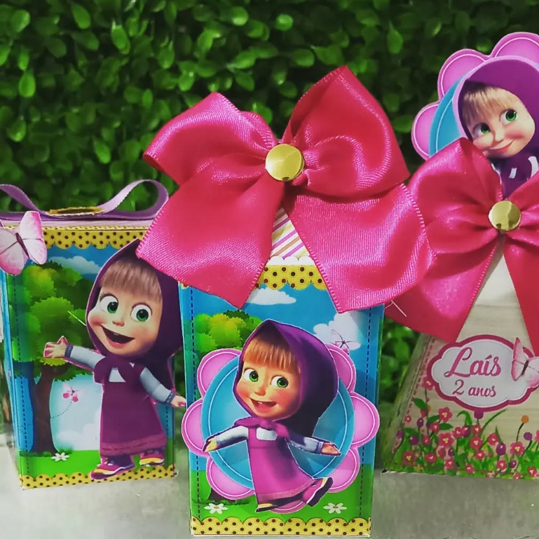 MARSHA E O URSO KIT LEMBRANCINHAS 30 E 50 CAIXINHAS PERSONALIZADAS ...