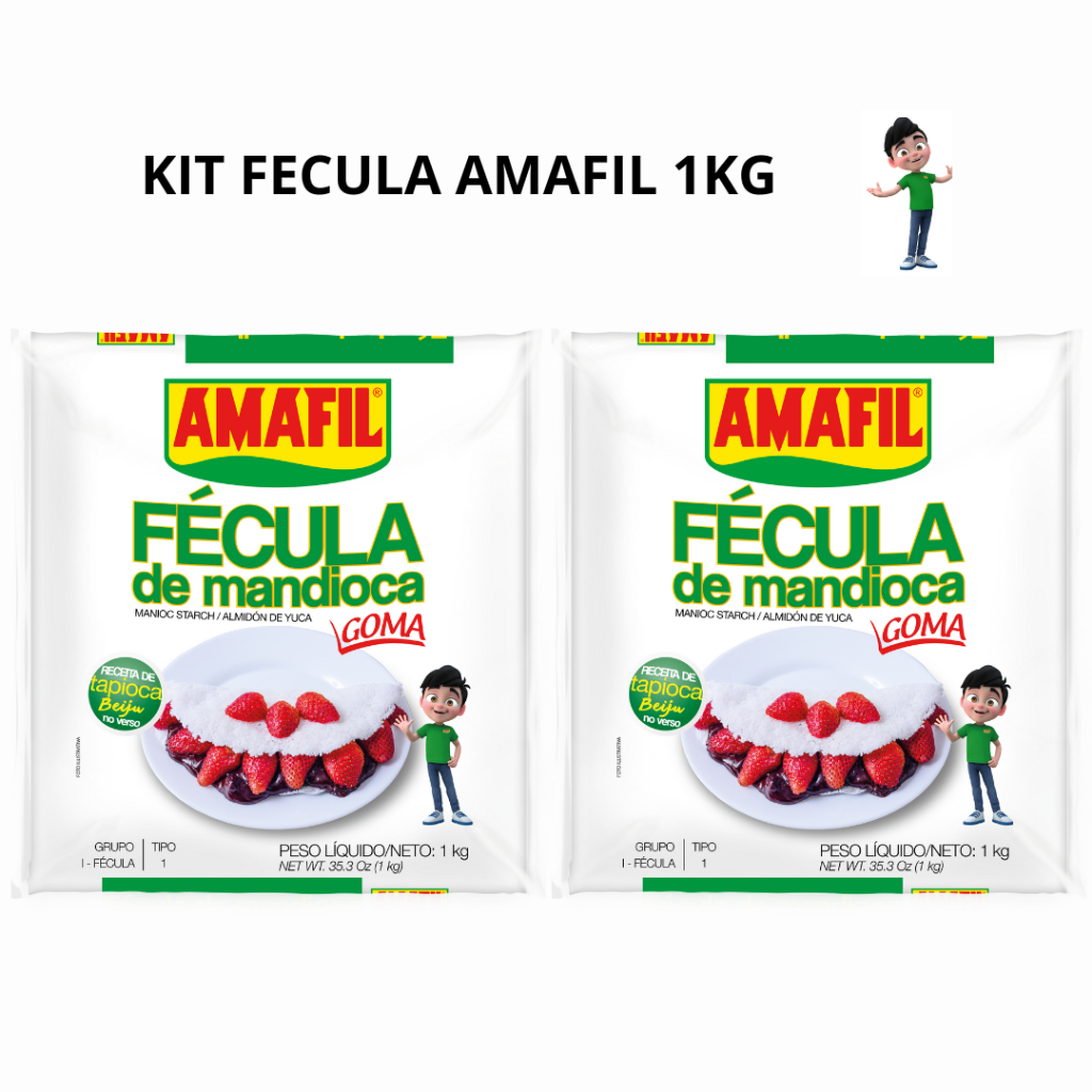 KIT FECULA DE MANDIOCA AMAFIL 1KG - 2 PCTs PL | Shopee Brasil