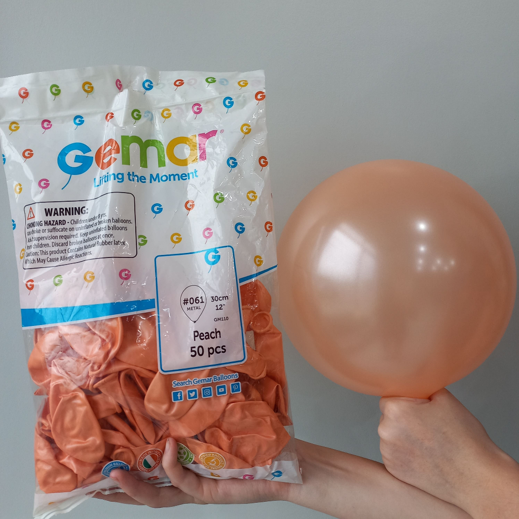 Balão látex Peach Metal #061 5''; 12'' Gemar | Shopee Brasil