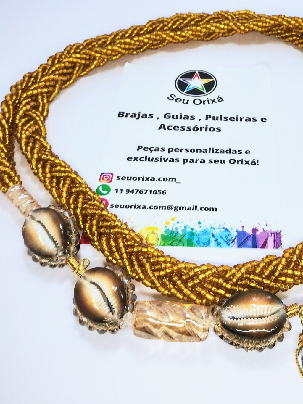 Brajá Oxum 7 fios Modelo (Trançado Luxo Búzios) | Shopee Brasil