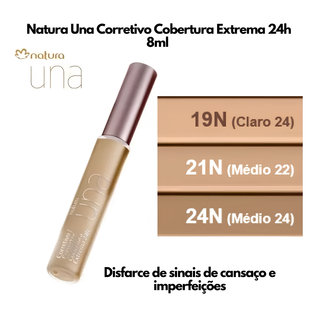 Corretivo Cobertura Extrema 24h Natura Una - 8ml | Shopee Brasil