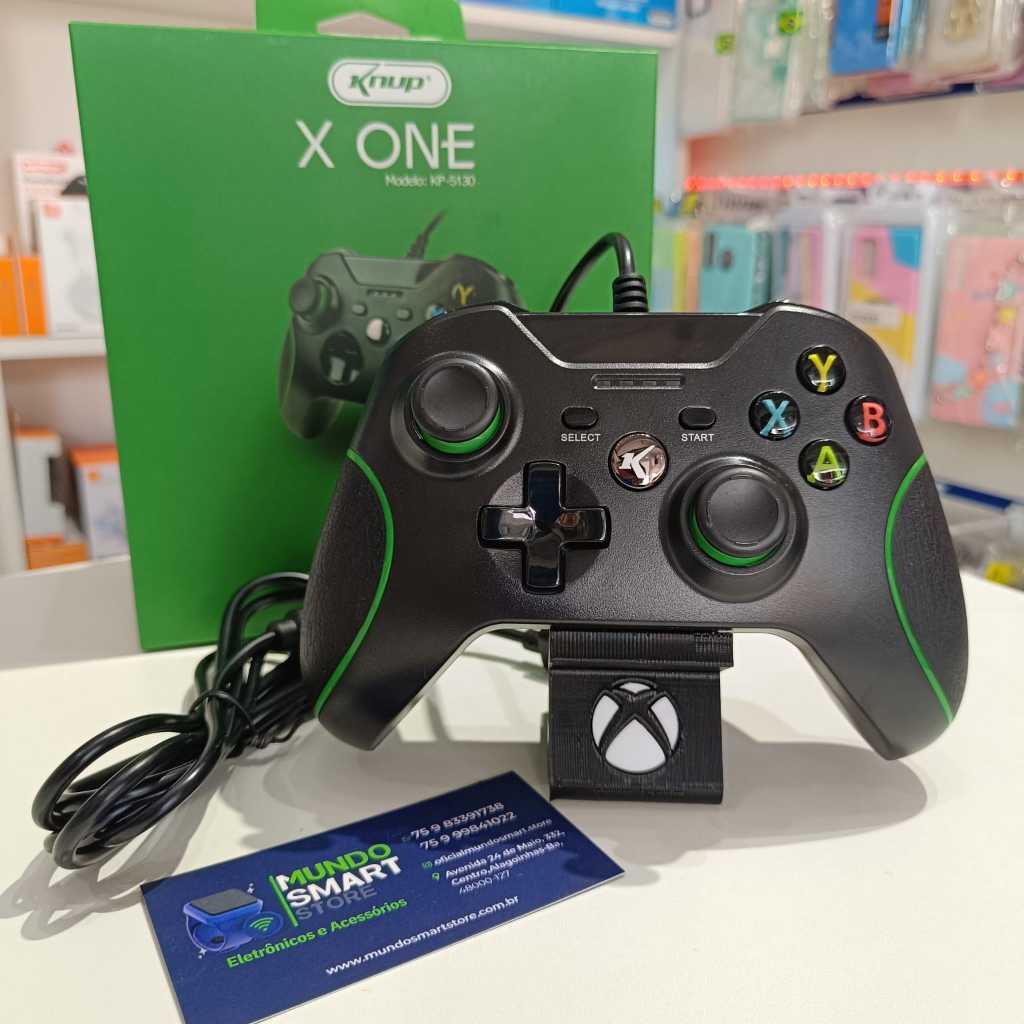 Controle Gamer Joystick X-One / PC Fio USB de 1.7m com Vibração KNUP ...