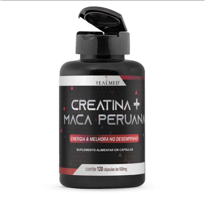 Maca Peruana + Creatina Pura 500mg 120 Capsulas - Realmed | Shopee Brasil