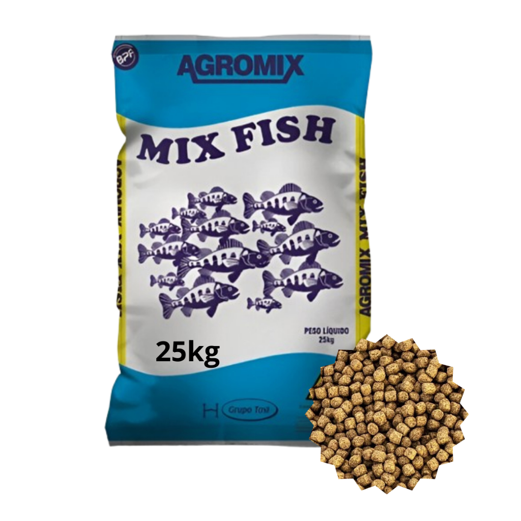 Ração Para Peixes Mix Fish 22% Engorda 8 A 9mm Tilápia Pacu Tambaqui ...