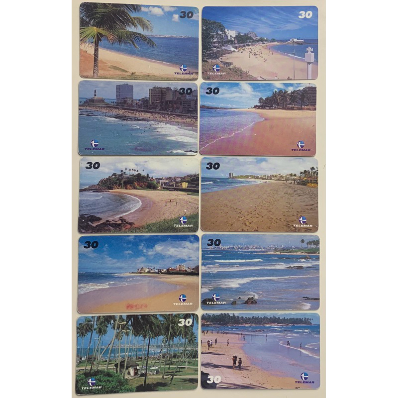 Série completa cartões telefônicos Telemar, Série Praias de Salvador ...