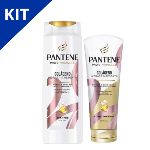 Kit Pantene - Shampoo e Condicionador Colágeno Shampoo - 300ml Condicionador - 150ml | Shopee Brasil