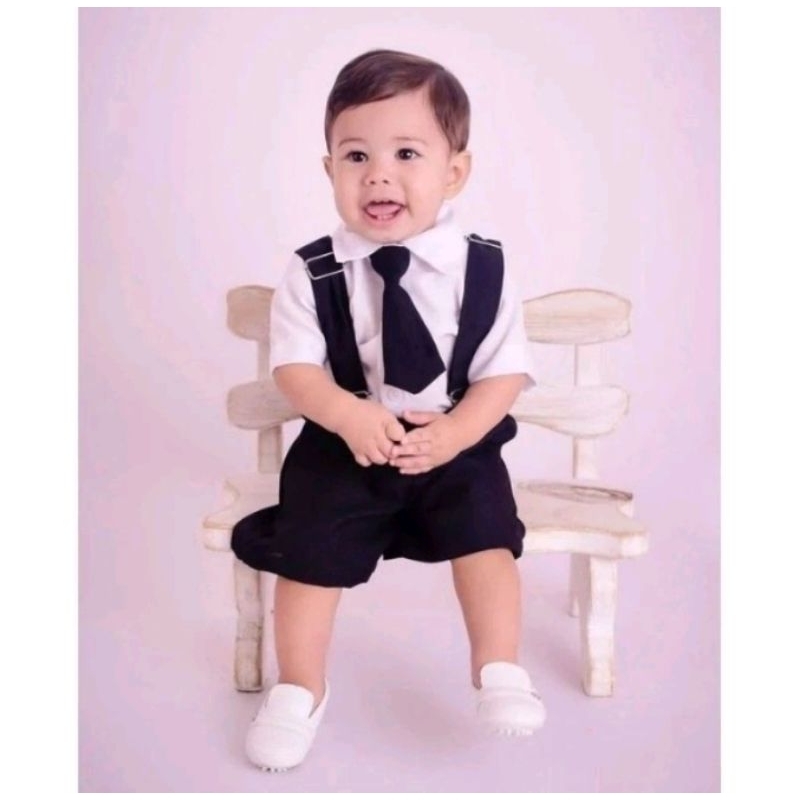 Conjunto Roupa Infantil Batizado Social De Menino Bebê infantil Pajem ...