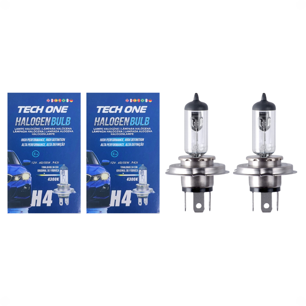Par Kit Lampada Halógena H4 12V 60/55W Comum TECH ONE | Shopee Brasil