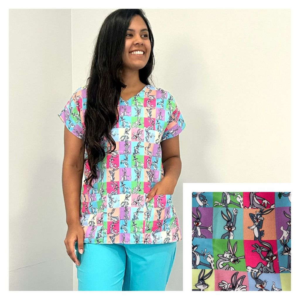 Conjunto Estampado Scrub Pijama Cirúrgico Enfermagem Pediatria Farda ...