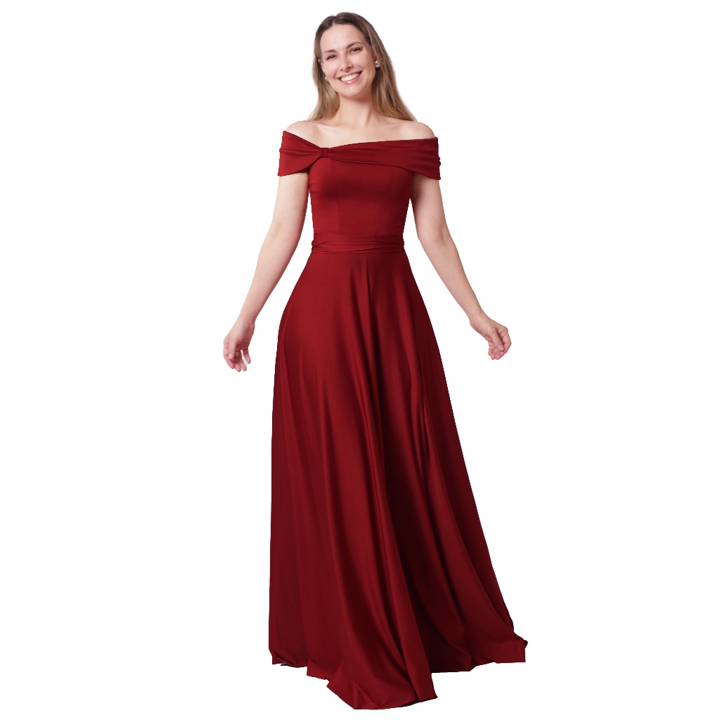 Vestido Longo De Festa Madrinha, Ombro Assimétrico OX161 | Shopee Brasil