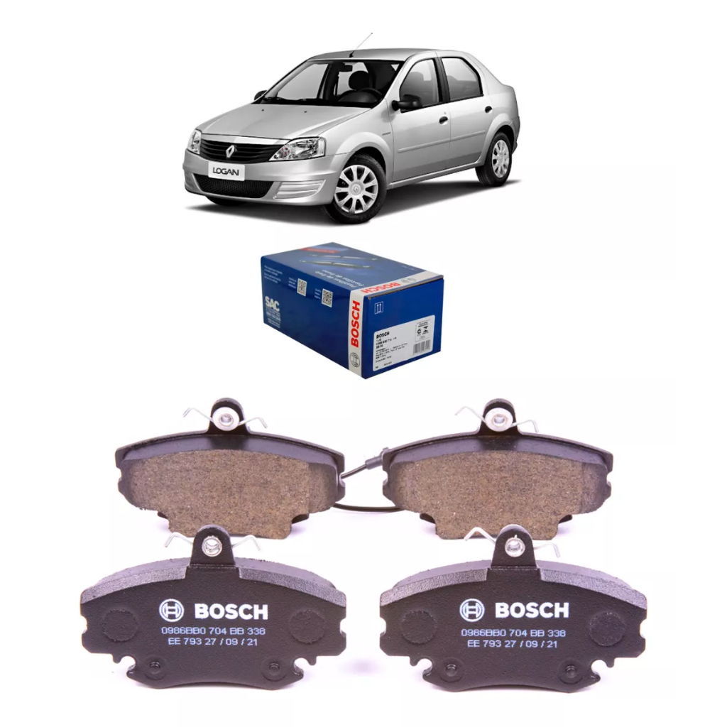 Kit Pastilha de Freio Dianteira Renault Logan 1.0 1.6 2008 2009 2010 ...