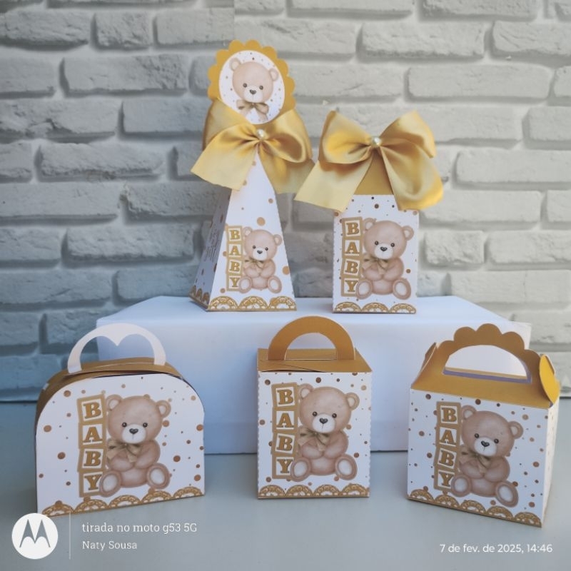 PEEGUE E MONTE Chá Revelação Neutro Lembrancinhas kit para Festa ...