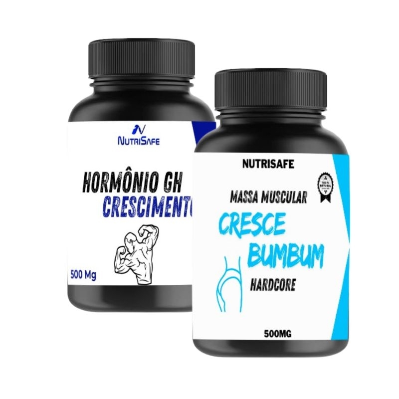 Cresce Bumbum Hardcore + Hormônio Gh Crescimento 60 cápsulas NutriSafe | Shopee Brasil