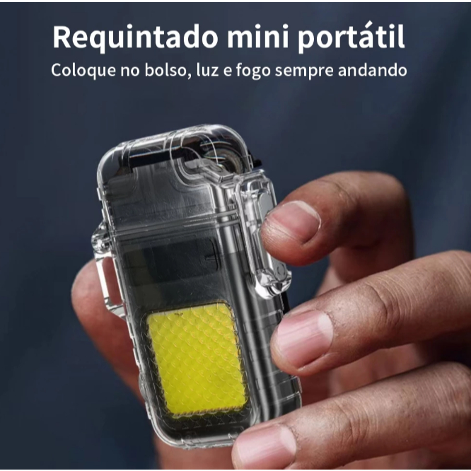 Isqueiro de Arco Duplo Portátil Recarregável USB com Luz LED – Esqueiro ...