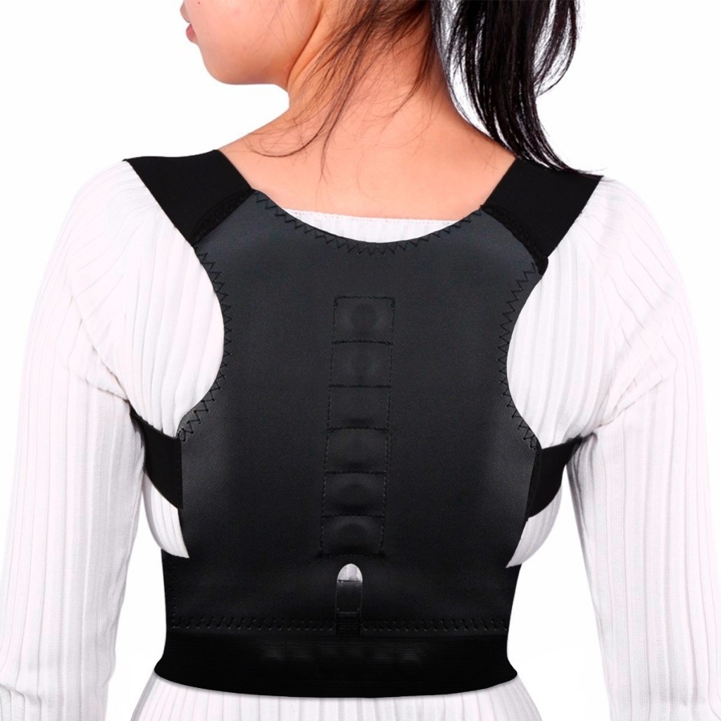 Cinta Colete Corretor De Postura Ajustável Em Corano 4Fitness | Shopee ...