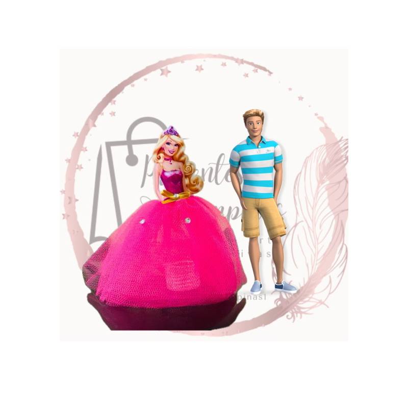 kit tubete personalizado tema barbie saia de tule e ken 10 un de cada ...